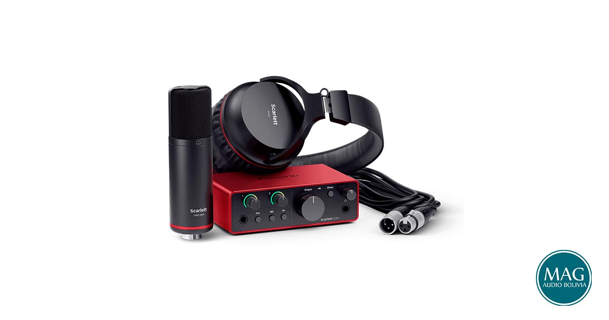 Focusrite Scarlett Solo Studio 4ta Gen - Pack con interfaz de audio con ...